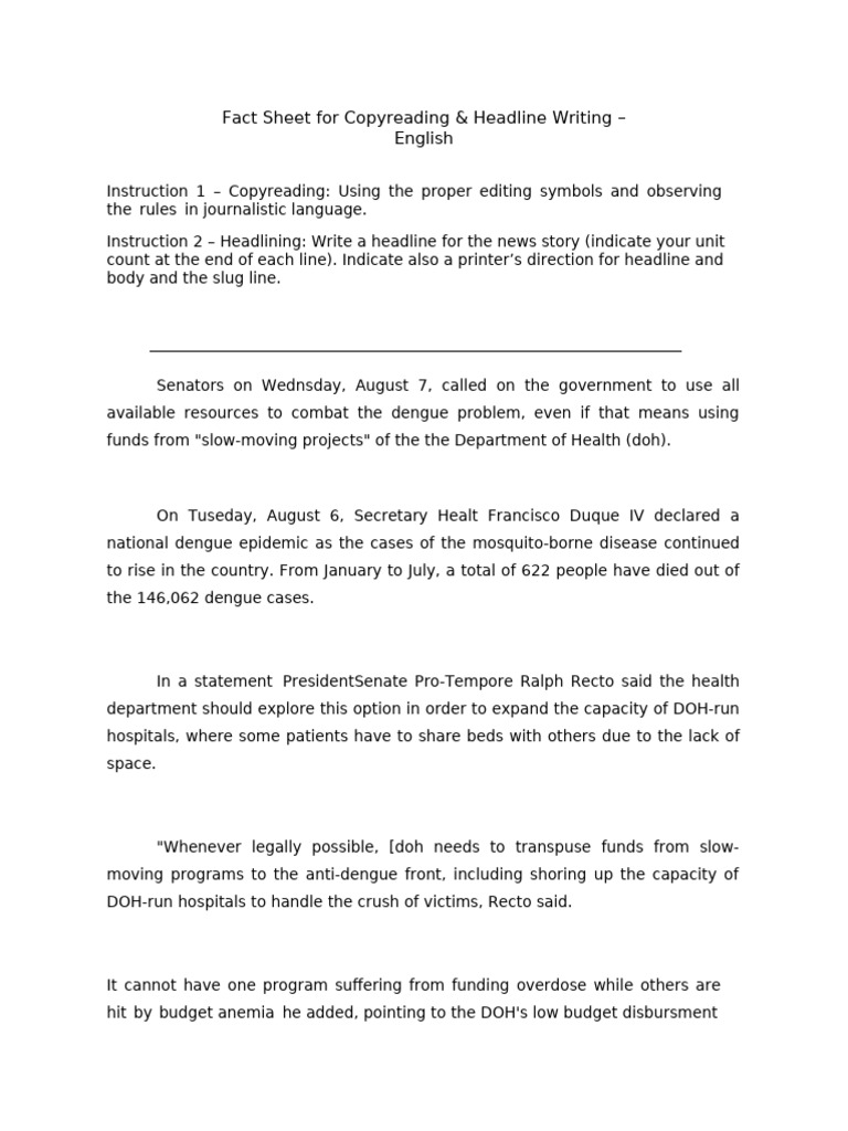 Tutorial Copyreading Exercise 1 | PDF