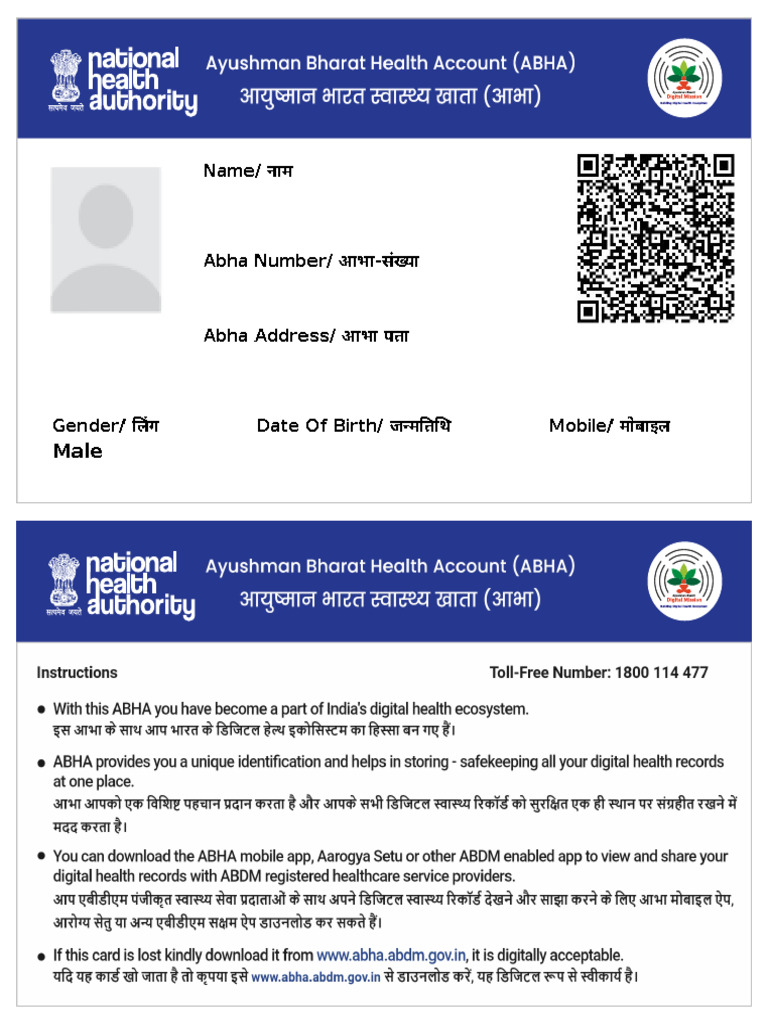 ABHA Card 25 3100 6714 5189 | PDF