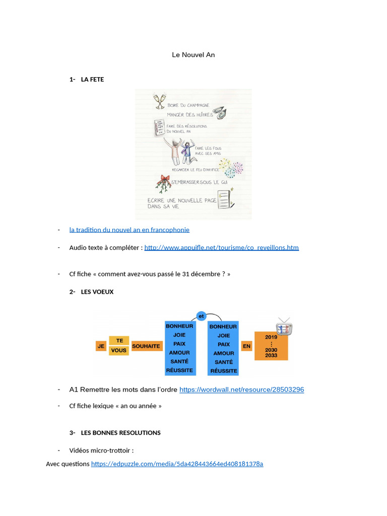 Activités FLE pour le Nouvel An | PDF