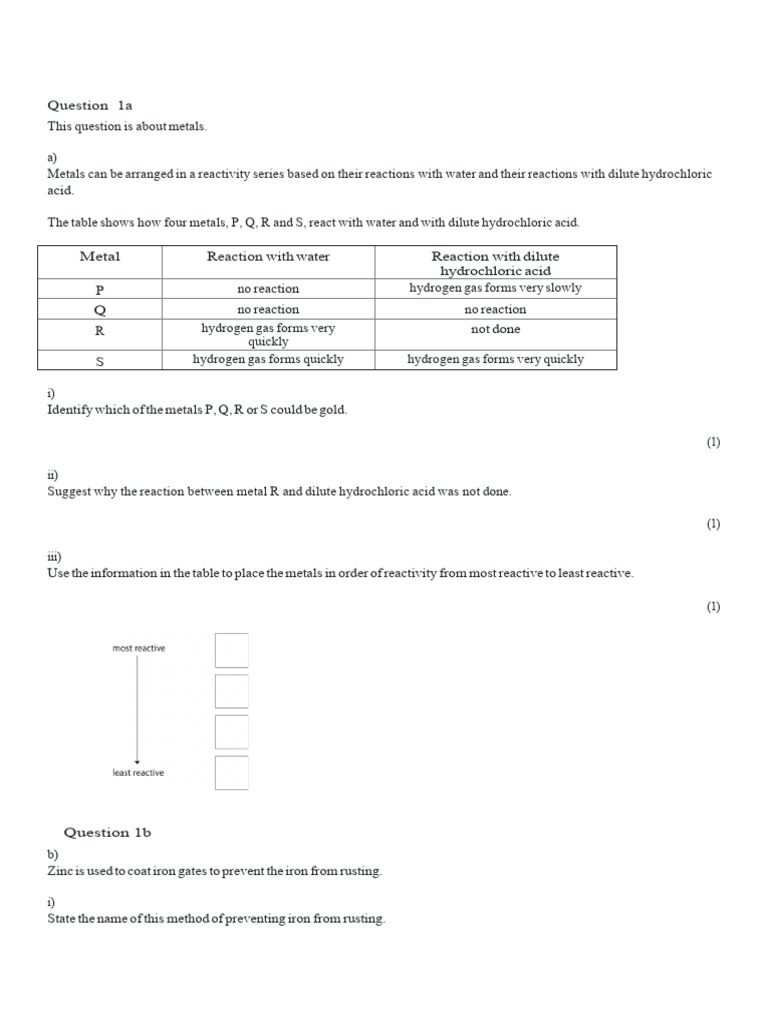 reactivity series | PDF