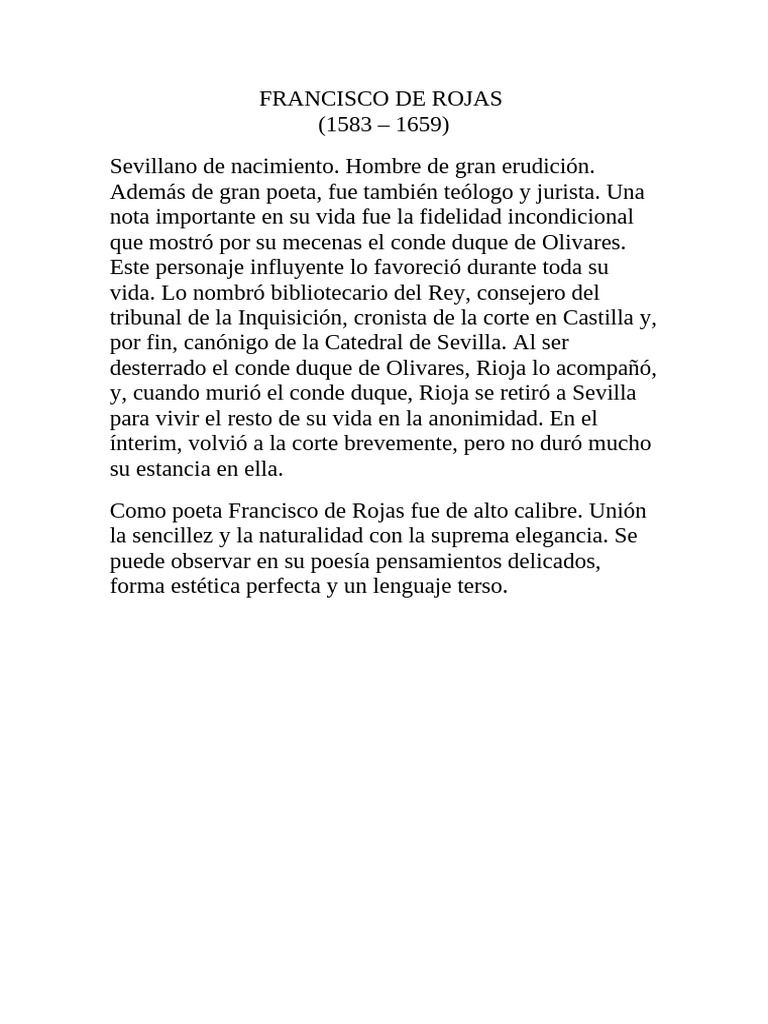 Francisco de Rojas | PDF