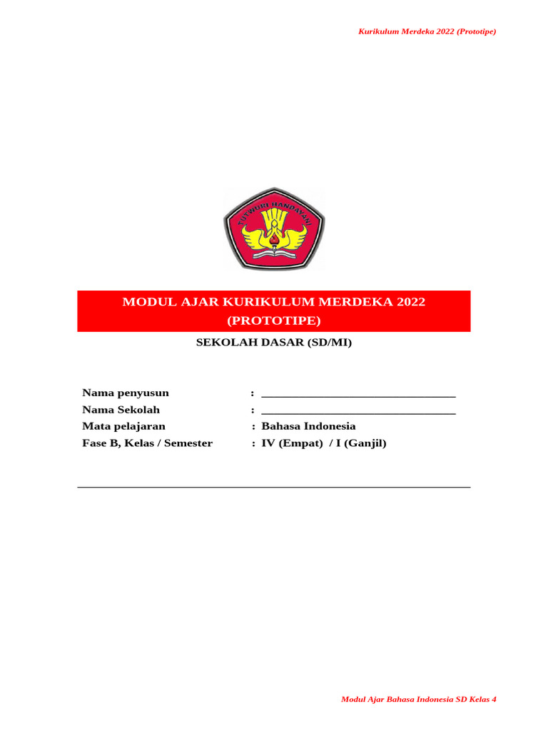 BAB 1 - MA B Indo Kls 4 SMT 1 | PDF