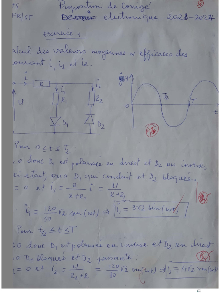 Devoir Électronique 23-24 | PDF
