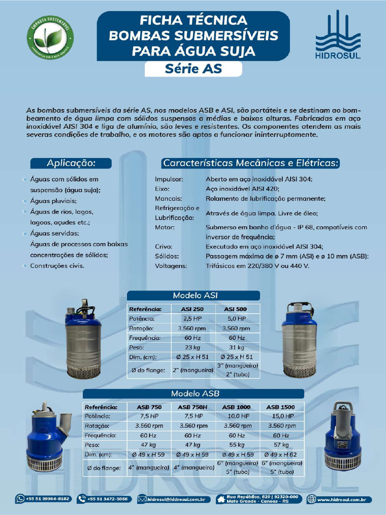 Ficha Bombas ASI ASB | PDF