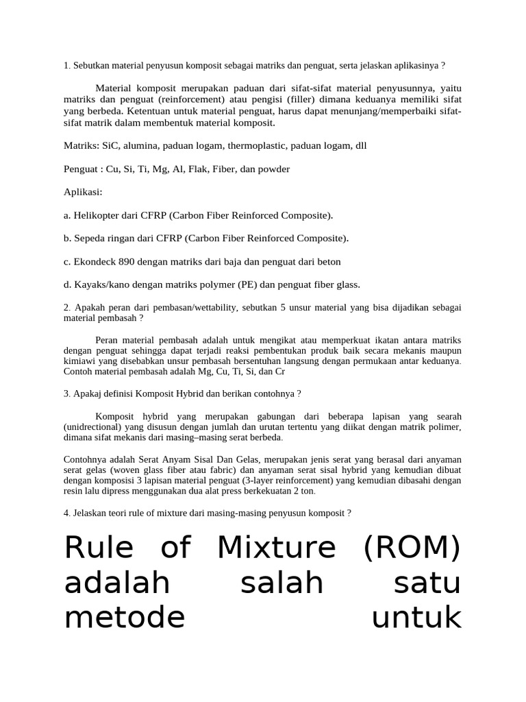 Komposit Tugas 2 KOMPOSIT | PDF