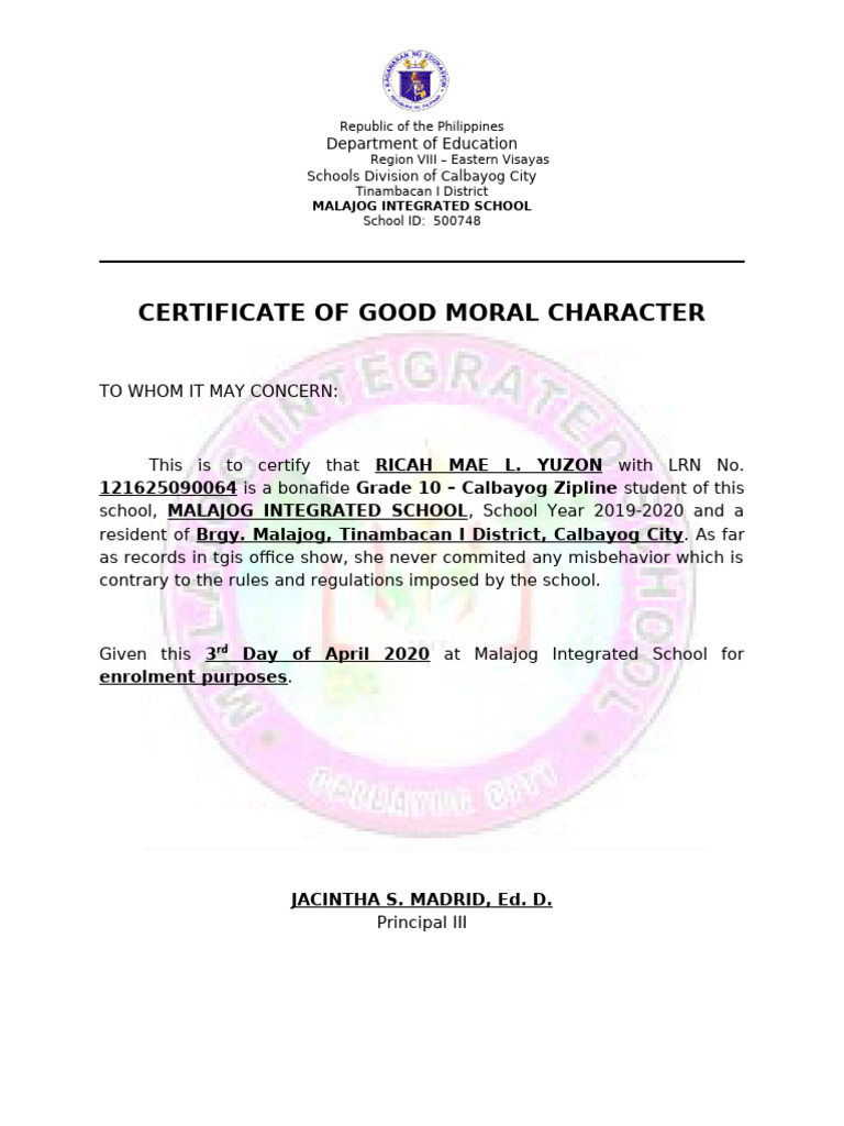 Good Moral | PDF