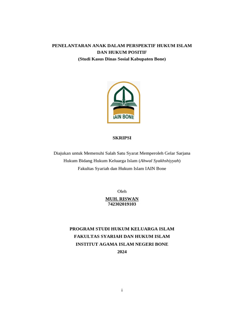 Sampul Dan Kelengkapan Skripsi | PDF