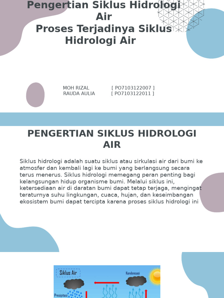 Pengertian Siklus Hidrologi Dan Proses Terjadinya Siklus Hidrologi Air | PDF