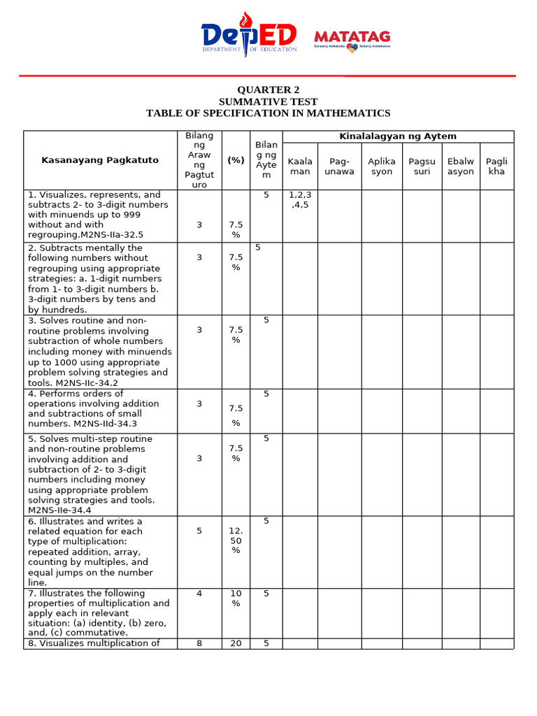 Mathematics PT & Tos | PDF