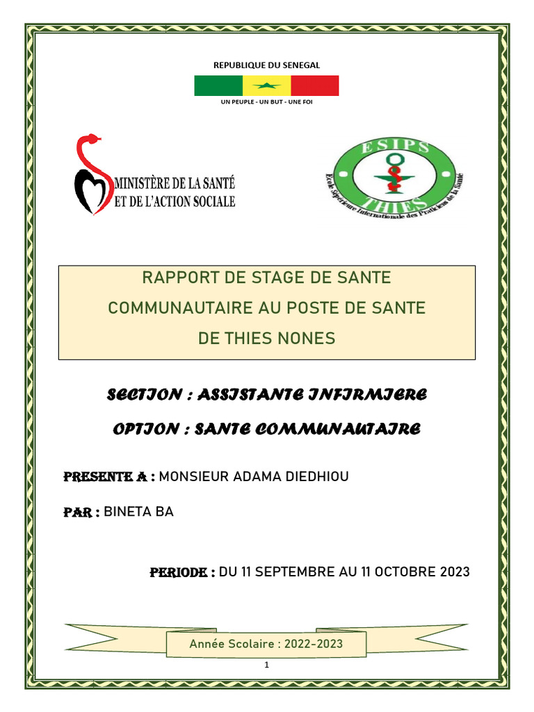 Rapport de Stage Bineta Ba | PDF