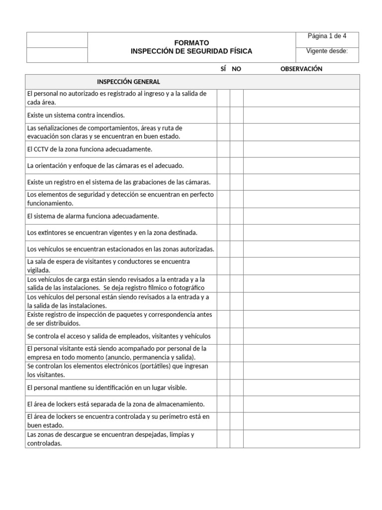 Formato Inspección de Física | PDF