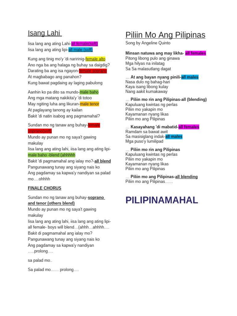 Makabayan Song Lyrics | PDF