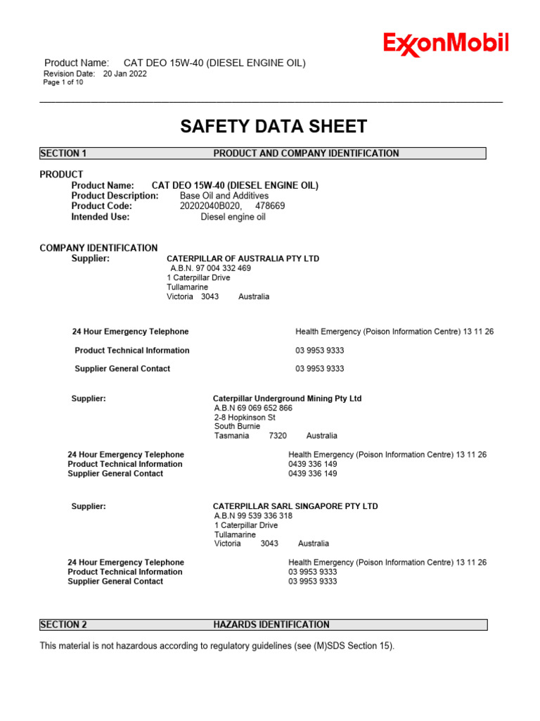 Cat Deo 15W-40 | PDF | Hogar y jardín | Tecnología e ingeniería
