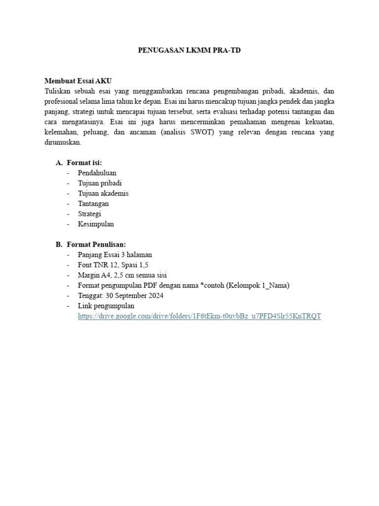 PENUGASAN LKMM PRA-TD | PDF