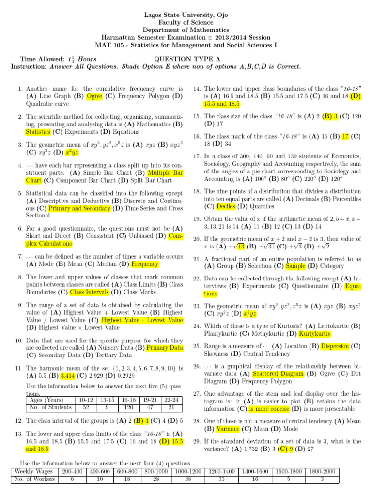 MAT 161 Questions | PDF