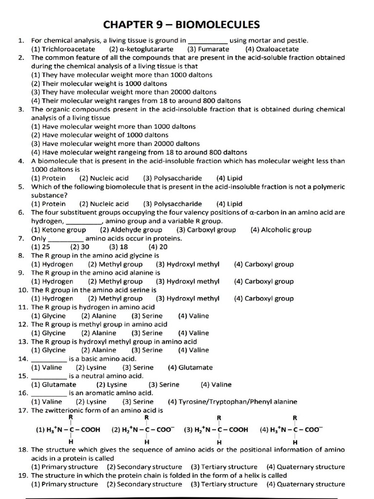 I PU Bio CHAPTER 9 MCQs | PDF