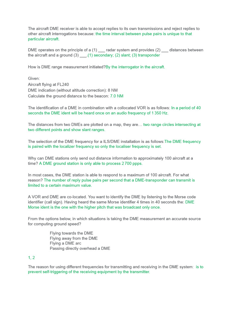 DME Operations and Frequency Basics | PDF | Wireless | Telecommunications