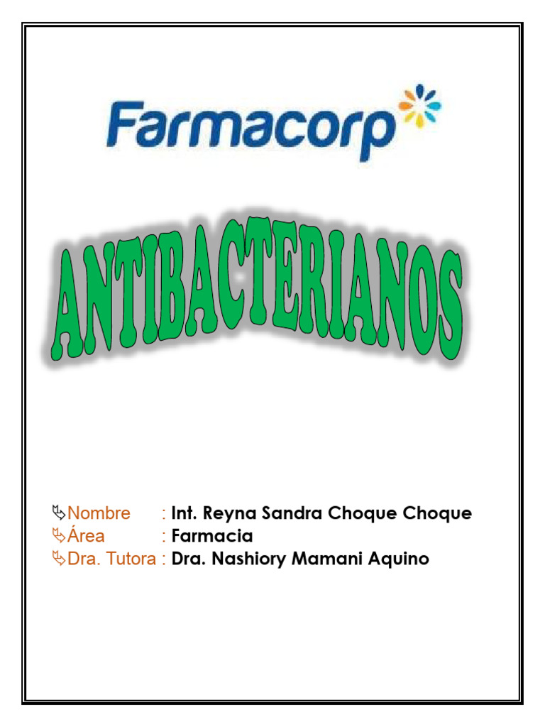 Antibacterianos y Su Clasificacion | PDF