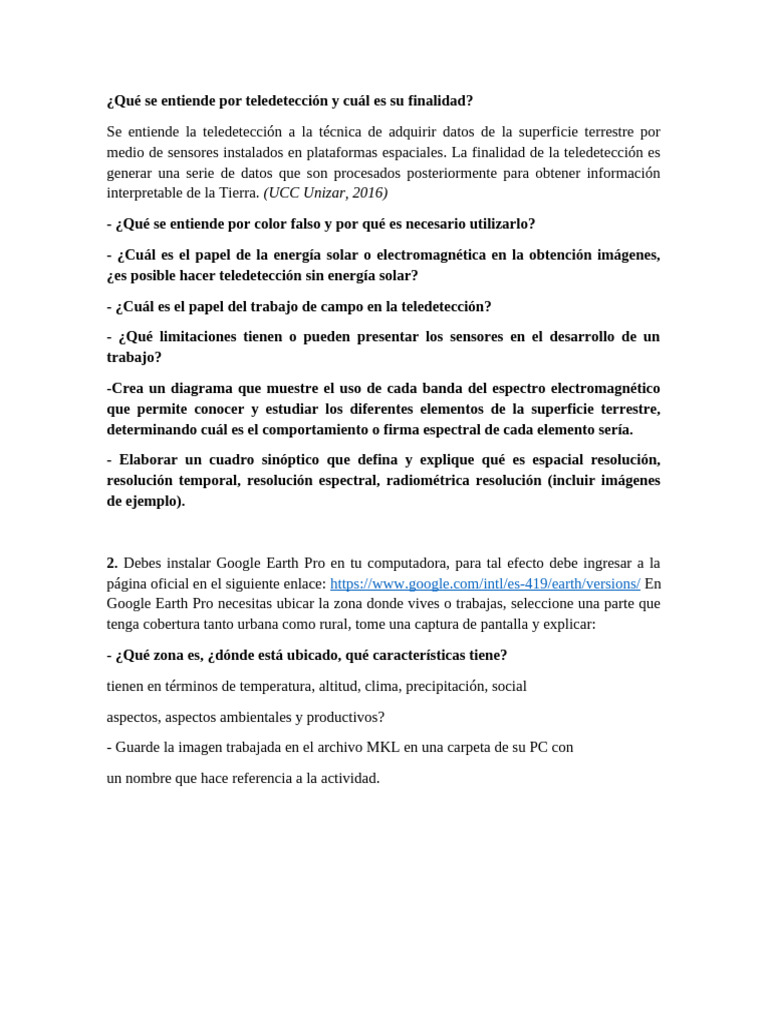 Fase 1 Reconocimiento de Sensores Remotos y Teledetección | PDF