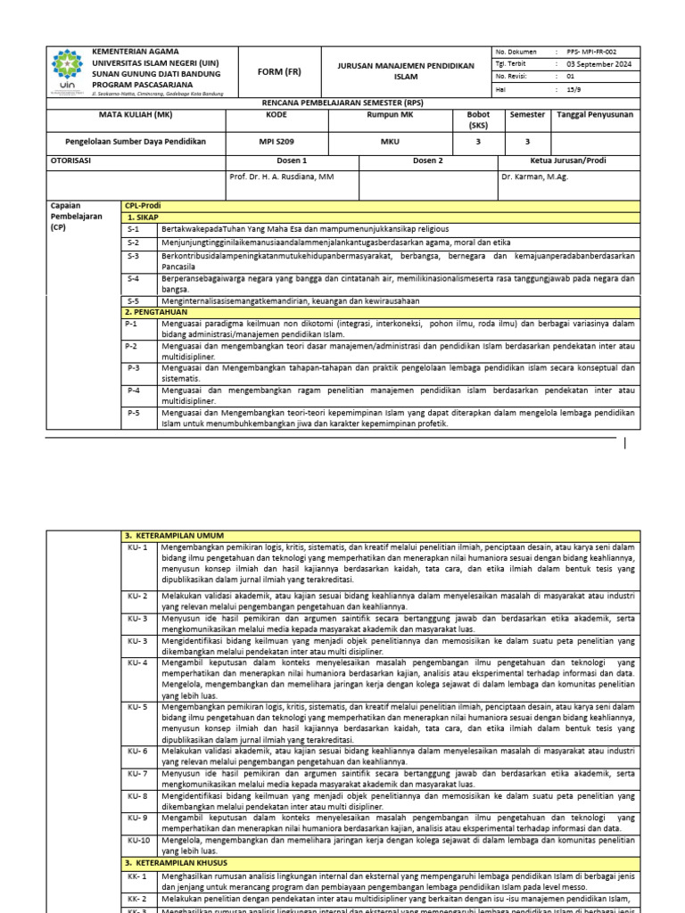 01-Rps Manj SDMP - s2 Segan 2024 - 2025 | PDF