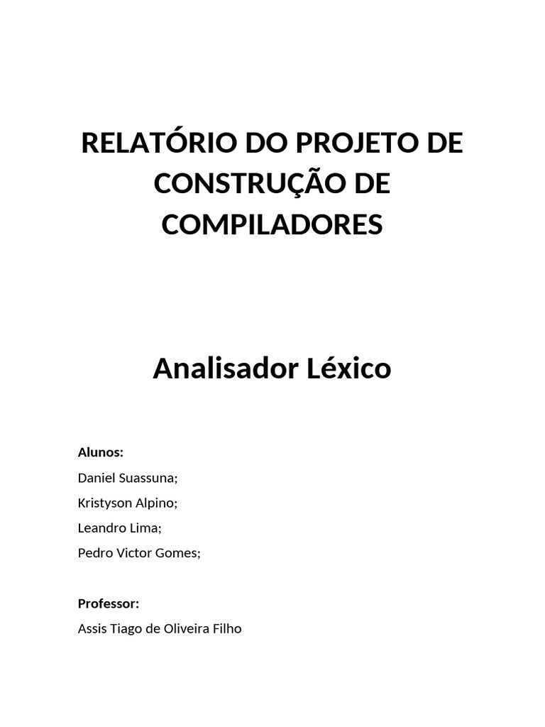 Relatorio | PDF Relatorio | PDF
