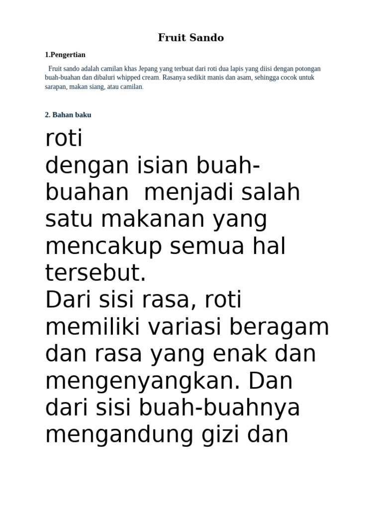 Fruit Sando PKWH INDAH | PDF