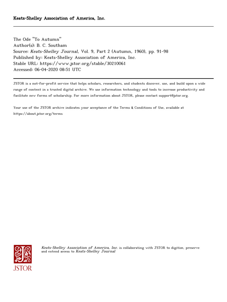 Ode To Autumn Sagir Sir | PDF