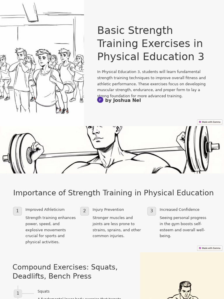 Basic Strength Training Exercises in Physical Education 3 | PDF