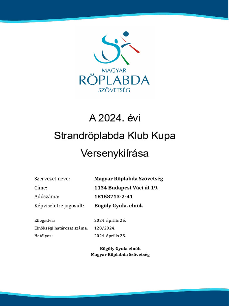 1a-Vk-Sr Hun Klub Bajnokság 2024 v0425 | PDF