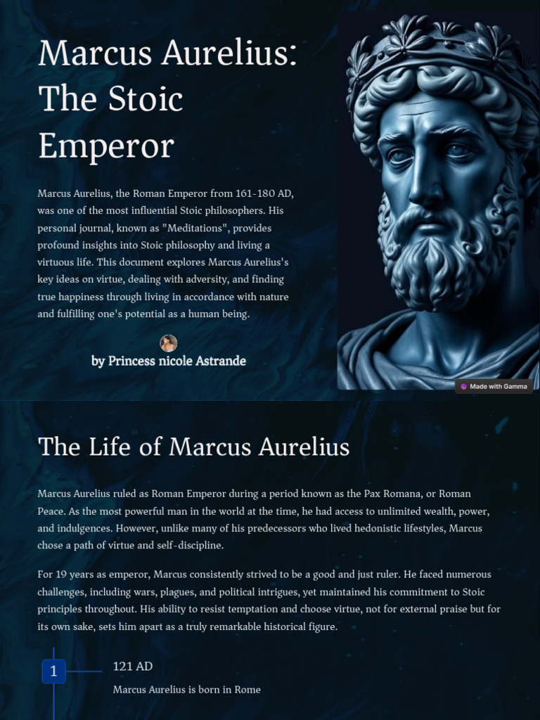 Marcus Aurelius The Stoic Emperor | PDF | Stoicism | Self-Improvement