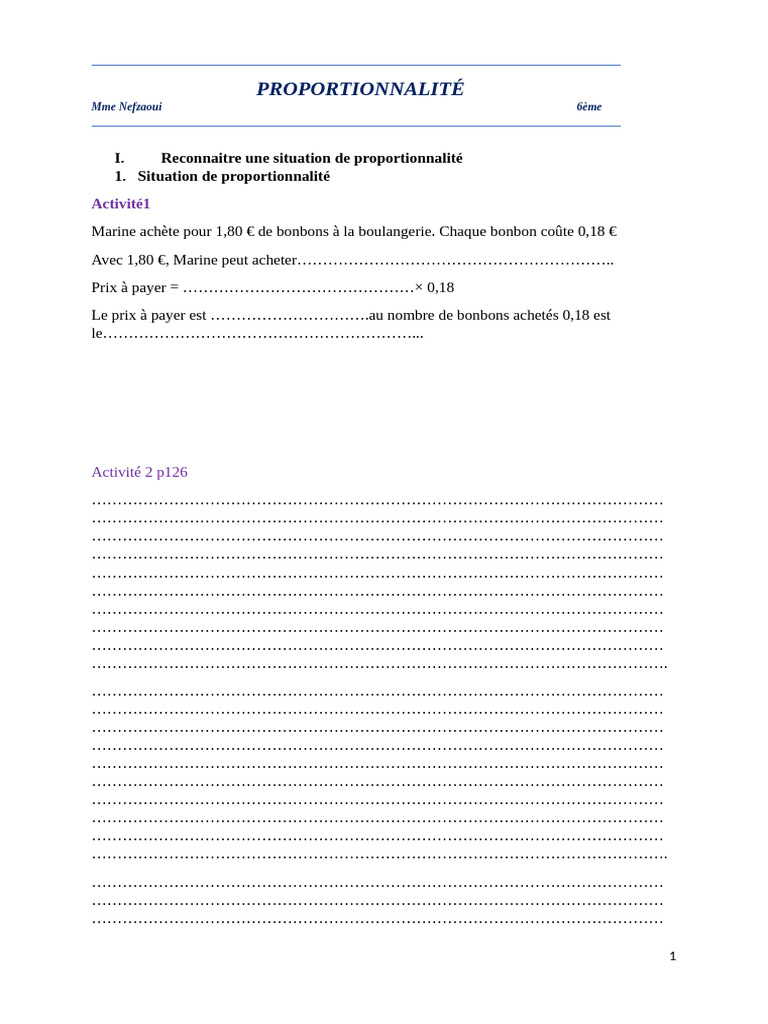 Cours Proportionnalité | PDF