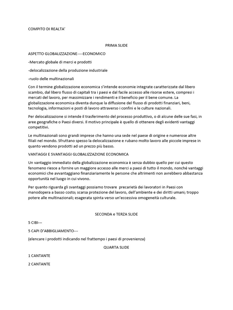 COMPITO DI REALTA’ | PDF