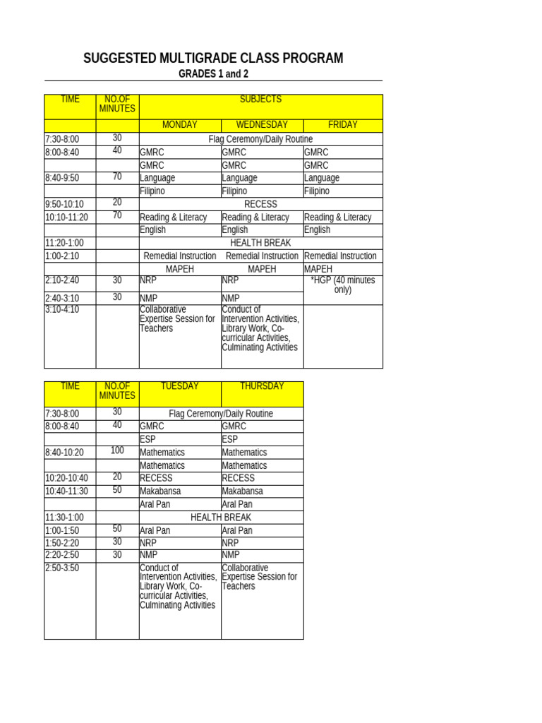 MG Class Program 2024 | PDF