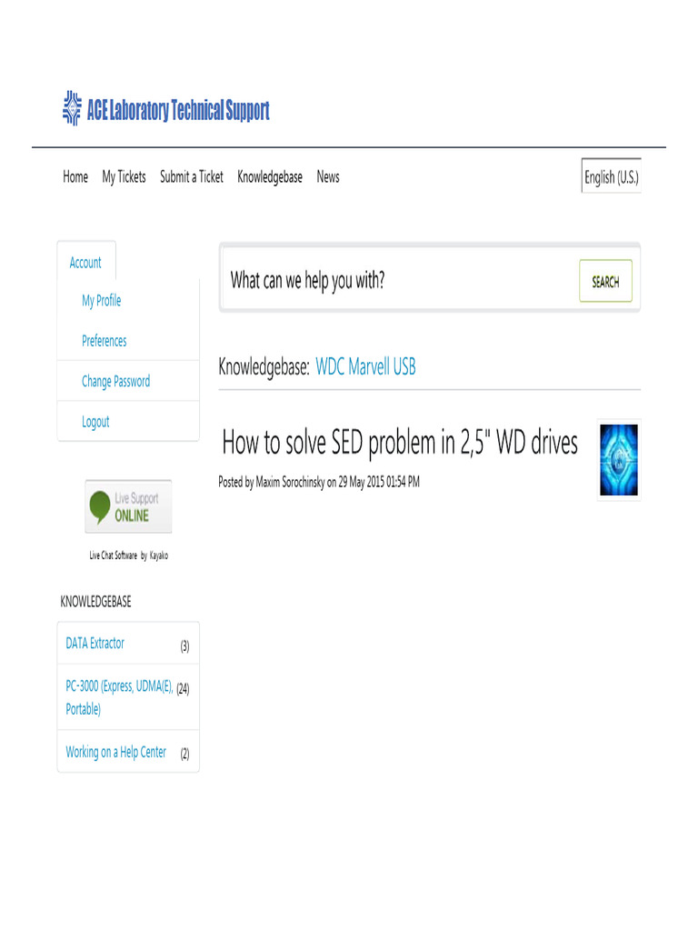 How To Solve SED Problem in 2,5 - WD Drives - Powered by Kayako Help ...
