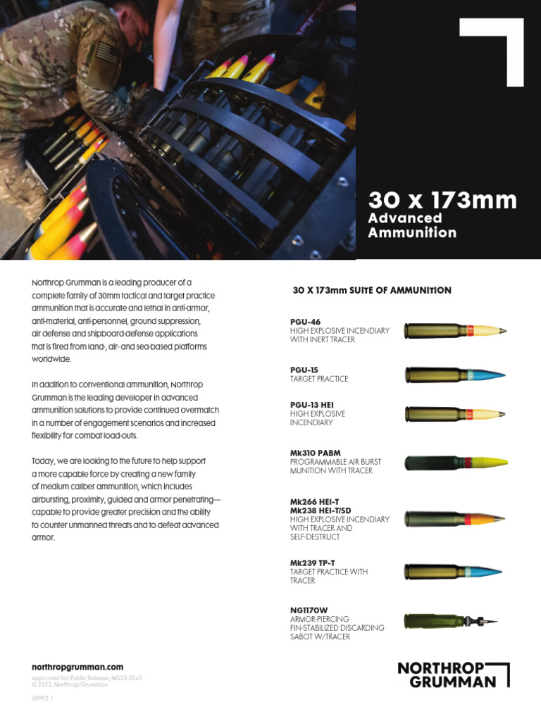 30x173mm Full Ammo Suite Product Brochure | PDF | Ammunition | Shell ...