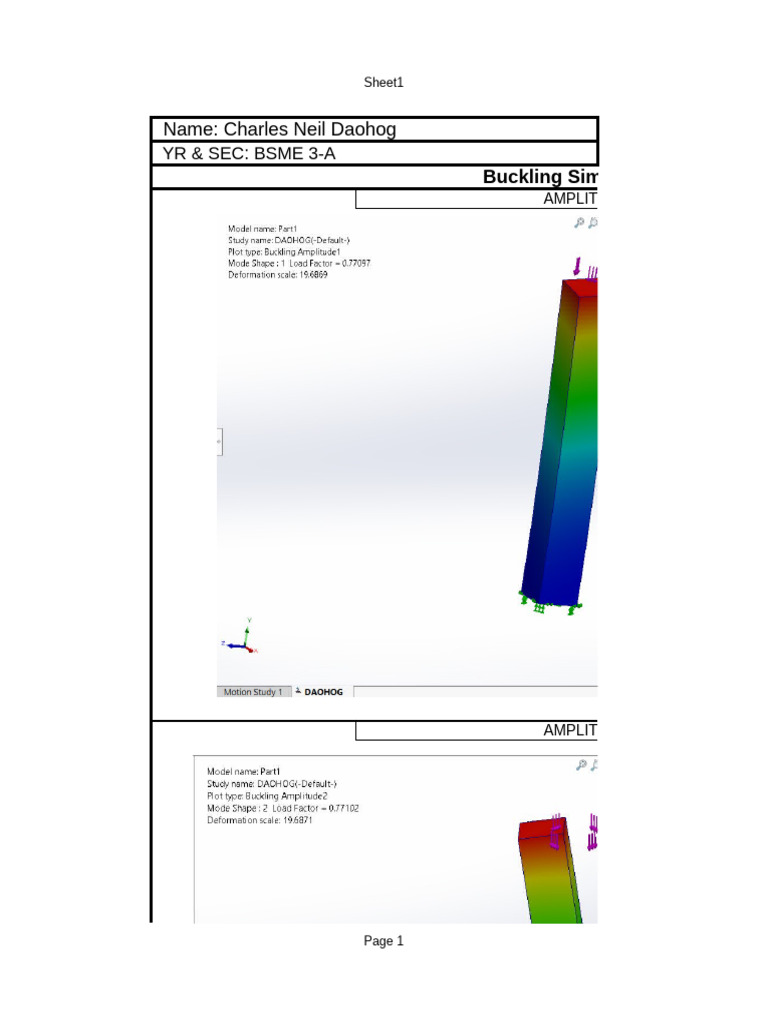 ACTIVITY 4 BUCKLING SIMULATION ANALYSIS | PDF