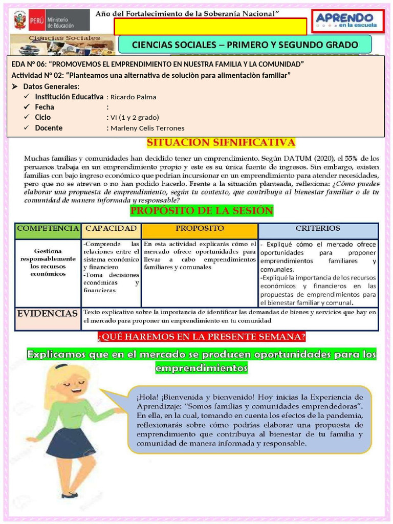 Experiencia de Aprendizaje #06 - Actividad #01 - 1ero y 2do-Ciencias Sociales - 00001 | PDF