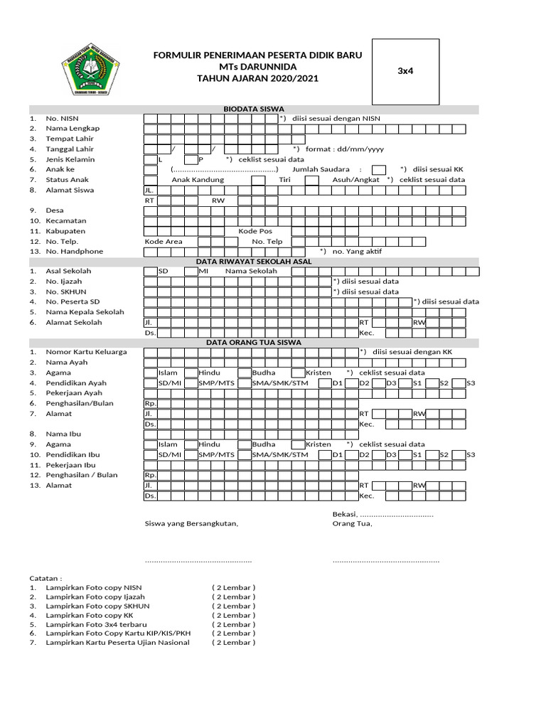 Formulir P2DB 2021 | PDF