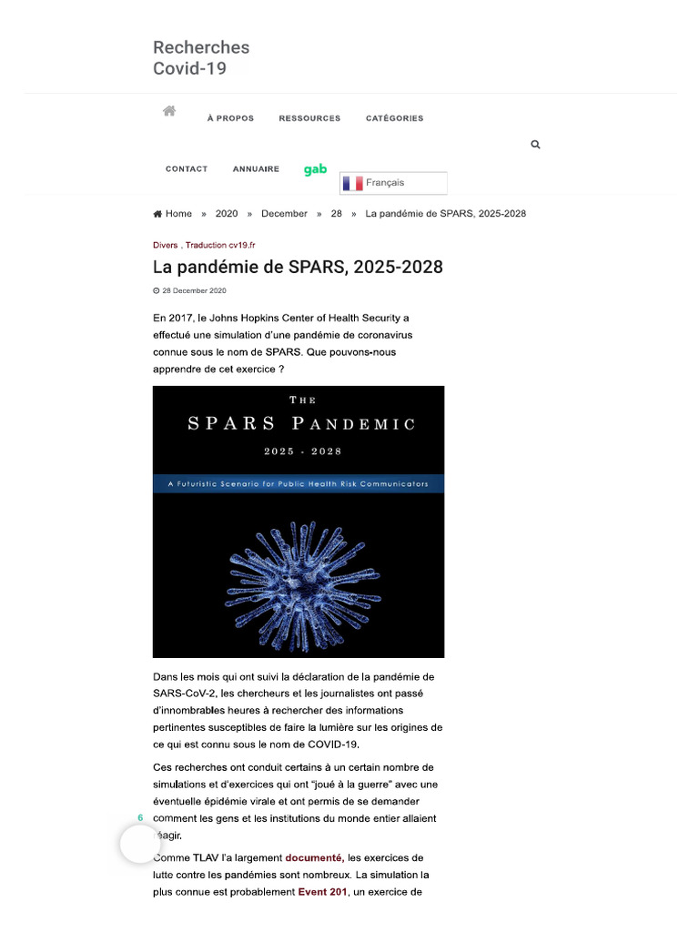 La Pandémie de SPARS, 2025-2028 | PDF