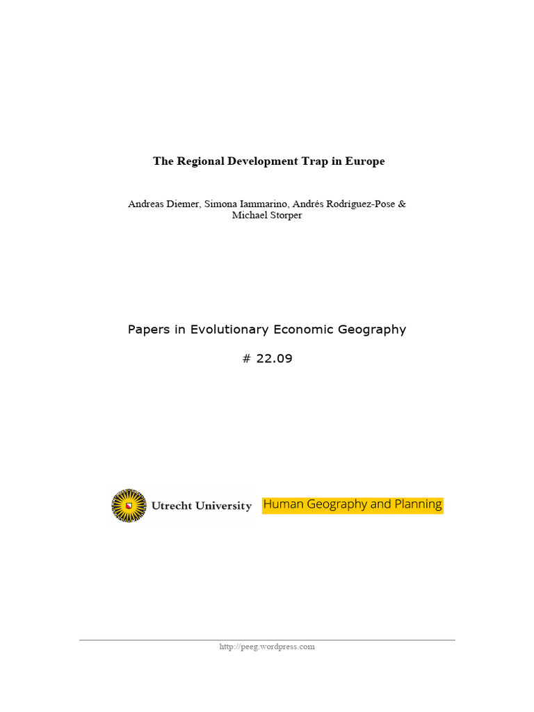 Papers in Evolutionary Economic Geography | PDF