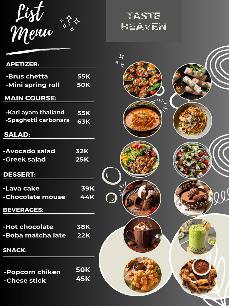 Hijau Krem Pastel Estetik Minimalis Sederhana Daftar Menu Dokumen A4 ...