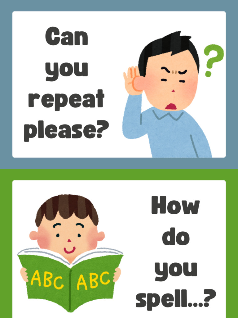 Classroom Language Poster in Blue Cute Style | PDF