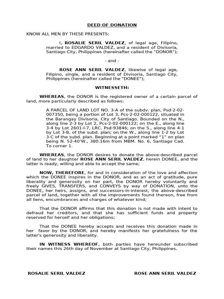 Deed of Donation | PDF