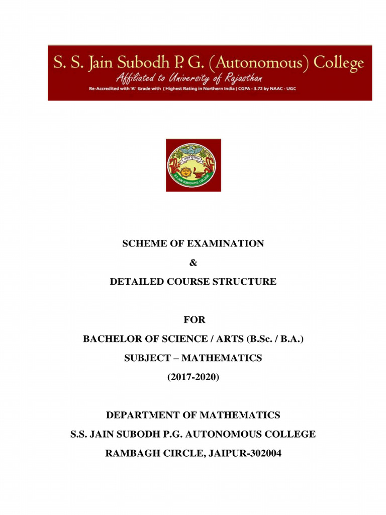 Syllabus BSC Maths New | PDF