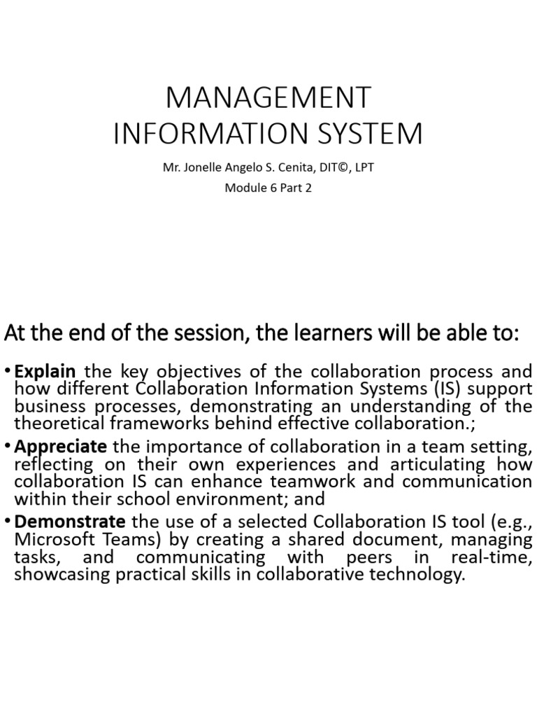 MIS Module 6 Part 2 Lecture | PDF