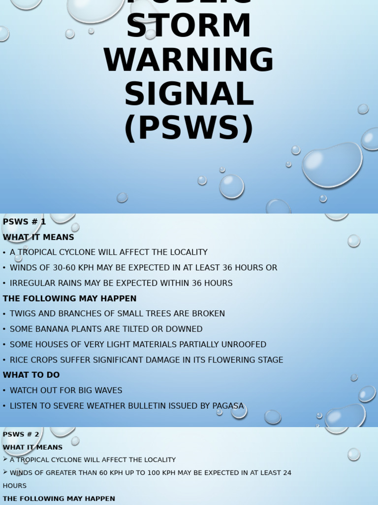 PUBLIC STORM WARNING SIGNAL (PSWS) | PDF