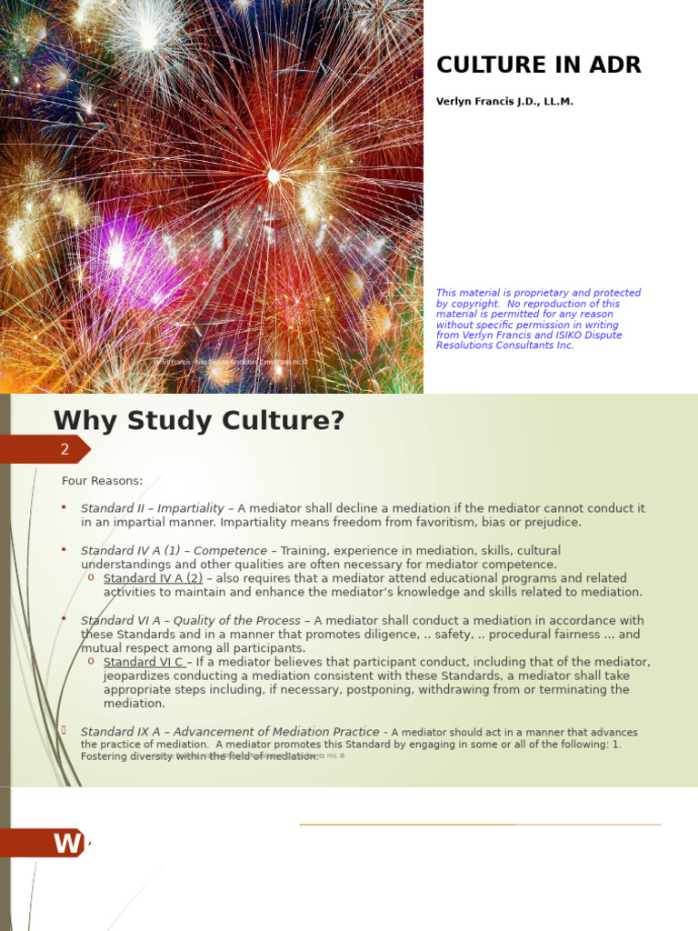 Module 4 - Class Slides - Culture in ADR | PDF