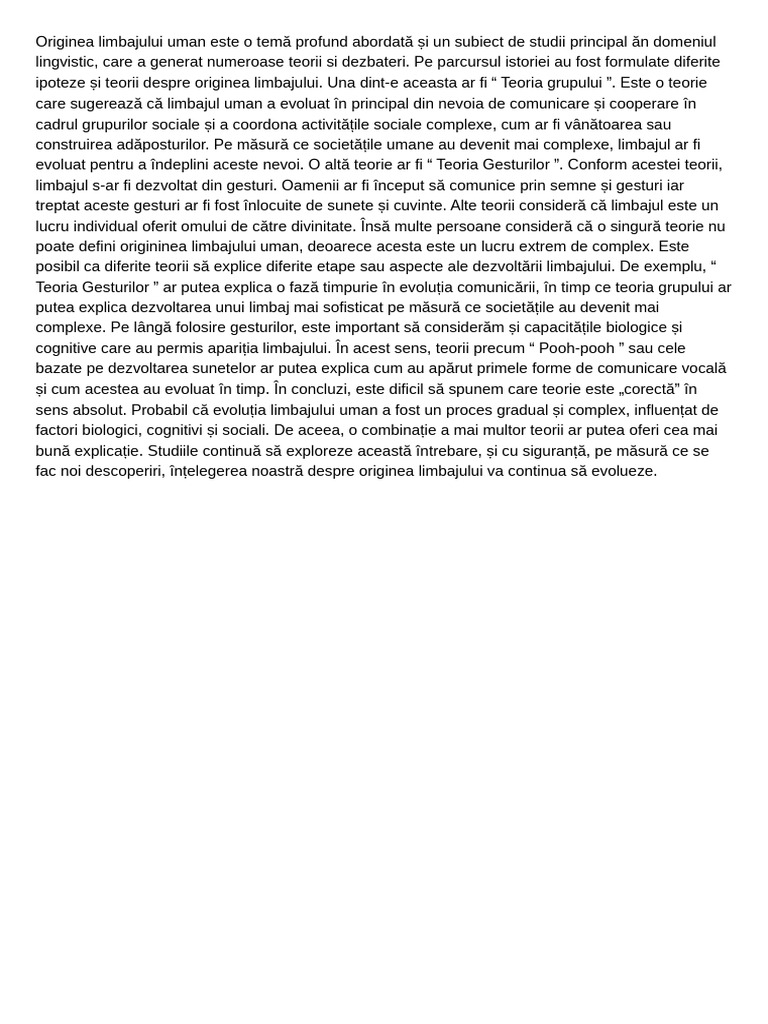 Originea Limbajului Uman Este o Temă Profund Abordată Și Un Subiect de ...