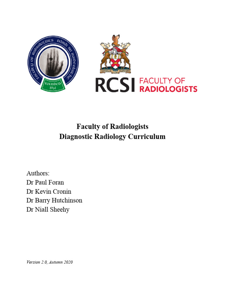 Final Diagnostic Radiology Curriculum 2020 | PDF