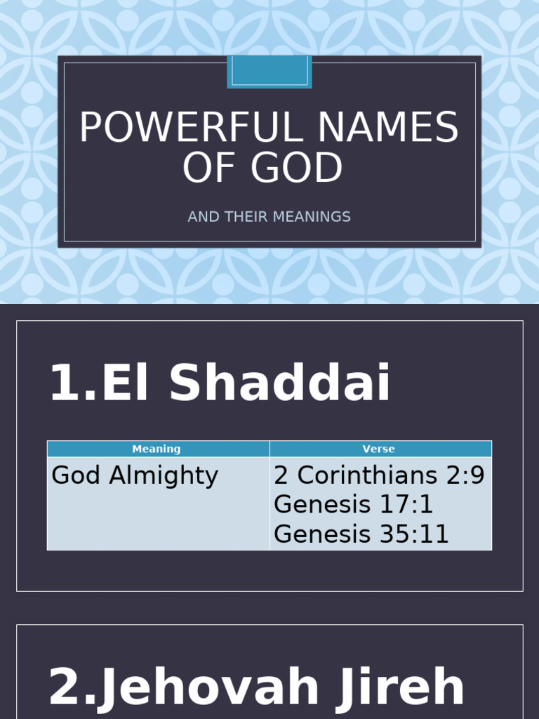 POWERFUL NAMES OF GOD | PDF